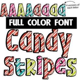 candy stripes color font