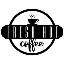fresh hot coffee sign