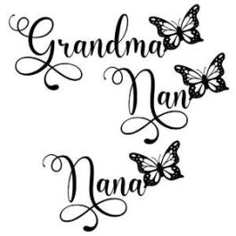 grandma nan nana butterfly words