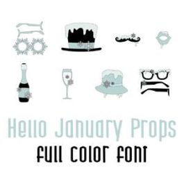 hello january props full color font