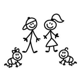 stick family children and babies