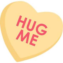 hug me conversation heart