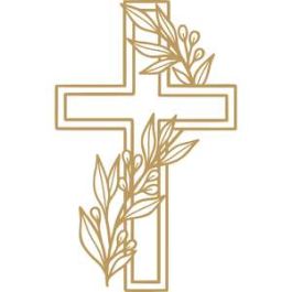 cross with vines