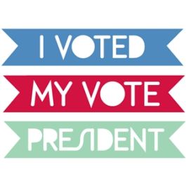 set of 3 voting word tags