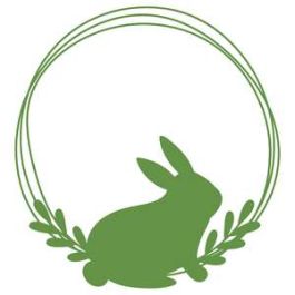 messy circle rabbit silhouette