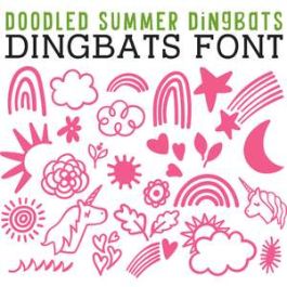 cg doodled summer dingbats