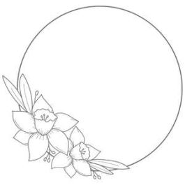 daffodil floral monogram frame
