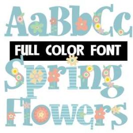 spring flowers color font