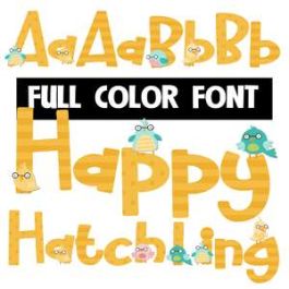 happy hatchling color font