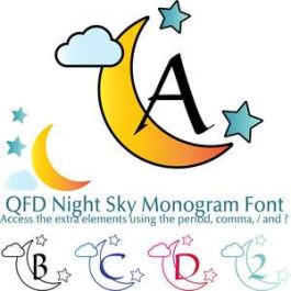 qfd night sky monogram font