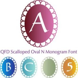 qfd scalloped oval monogram font|349592