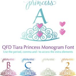 qfd tiara princess monogram font|349651
