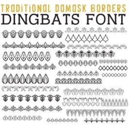 cg traditional damask borders dingbats
