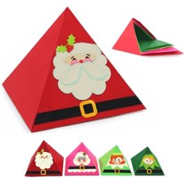 3d pyramid nesting santa box
