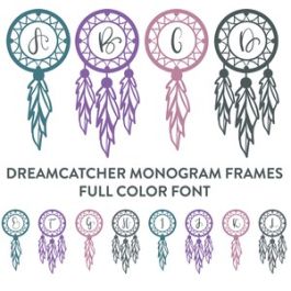 dreamcatcher frames full color monogram font