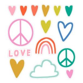 peace and love sticker set
