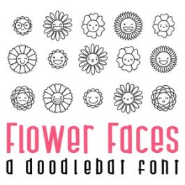 flower faces doodlebat font