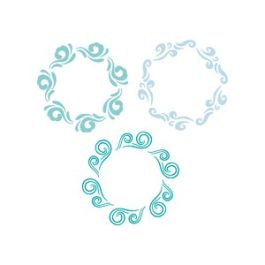 waves monogram frame|358006