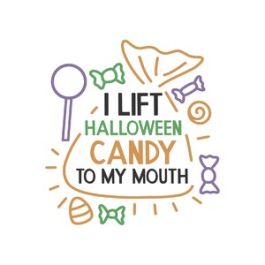 i lift halloween candy to my mouth