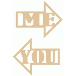 me and you word arrows