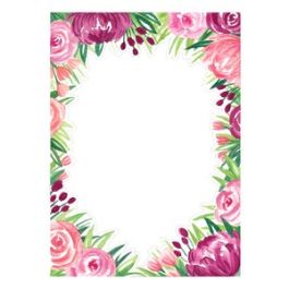 floral rectangle wedding frame