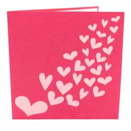 flying love hearts card with insert