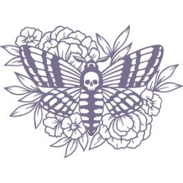 floral skeleton peace sign