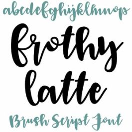 frothy latte brush script font