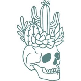 floral skeleton peace sign