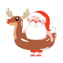 santa in reindeer pool float