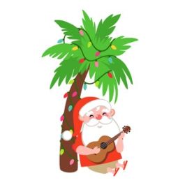 santa playing ukulele