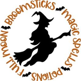 halloween witch word circle