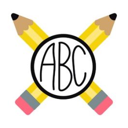 crossed pencils monogram plate