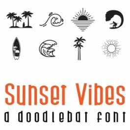 sunset surfin' doodlebat font