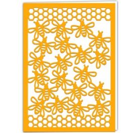 honey bees intricate card