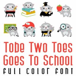 Tobe Two Toes Goes to School Full Color Font