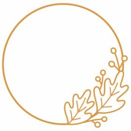 Simple Fall Leaf Circle Frame
