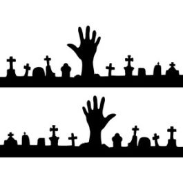 halloween graveyard border