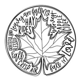 Fall Leaf Circle Word Art
