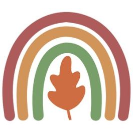 Fall Rainbow with Leaf