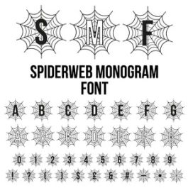 Spiderweb Halloween Monogram Font