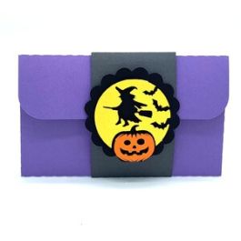 halloween witch scallop card