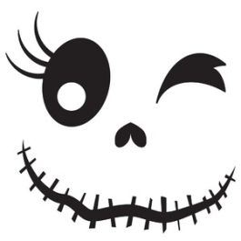 Girly Winking Pumpkin Face