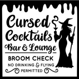 Cursed Cocktails Bar Halloween Sign