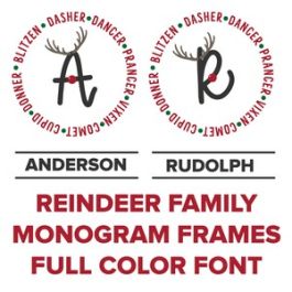 RUDOLPH FAMILY MONOGRAM FRAMES FULL COLOR FONT