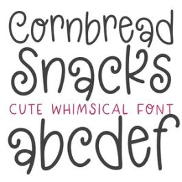 BFC Cornbread Snacks Whimsical Handwriting Font|389537