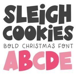 BFC Sleigh Cookies Display Christmas Font