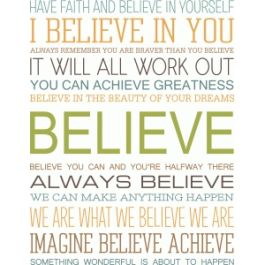 believe word art