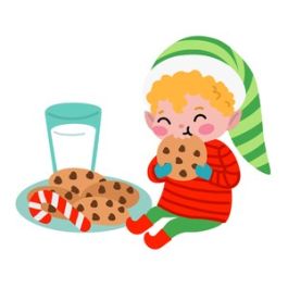 Elf Eating Santa's Cookies