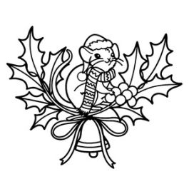 Christmas Mouse Coloring Page